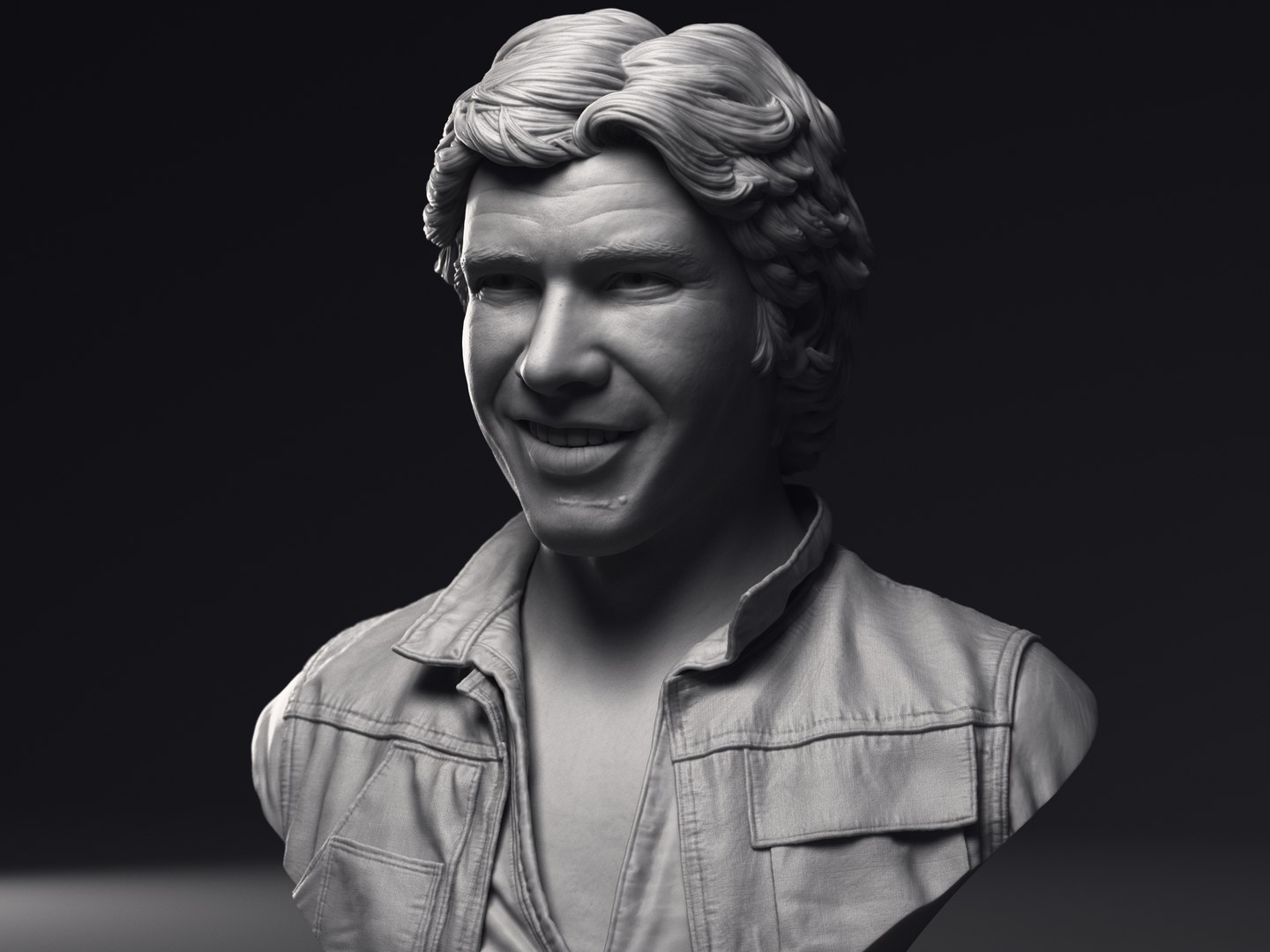 3D Harrison Ford As Han Solo Bust - TurboSquid 2083025
