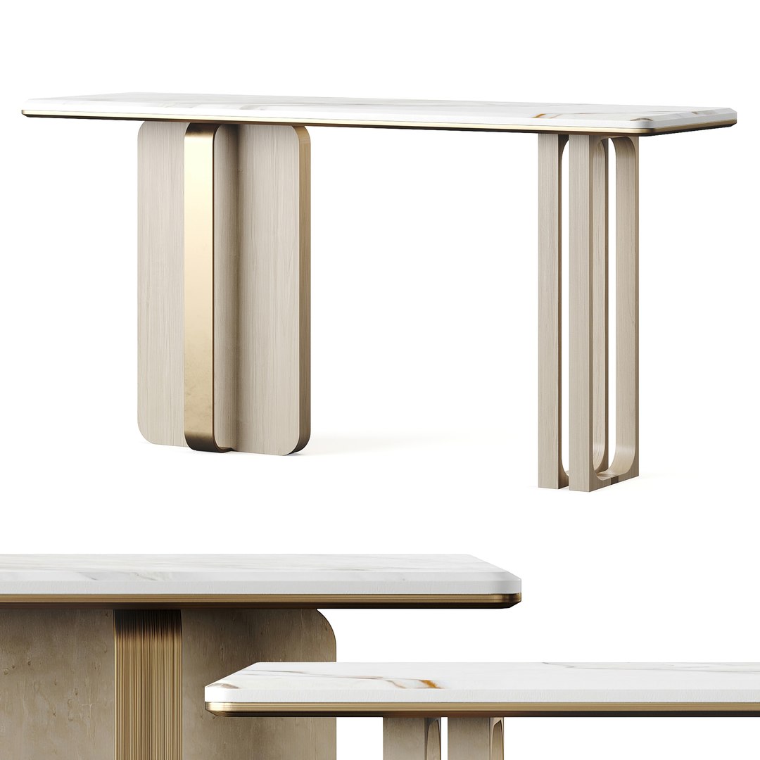 Ana Roque Beige BLOCK Console Table 3D Model - TurboSquid 1986247