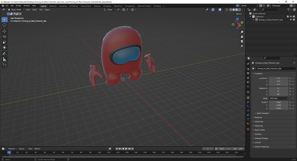 modelo 3d Among Us Red Character Sad - TurboSquid 2003863