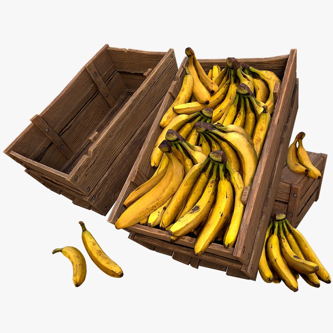 3D Crate Bananas Box Stand model - TurboSquid 1917827