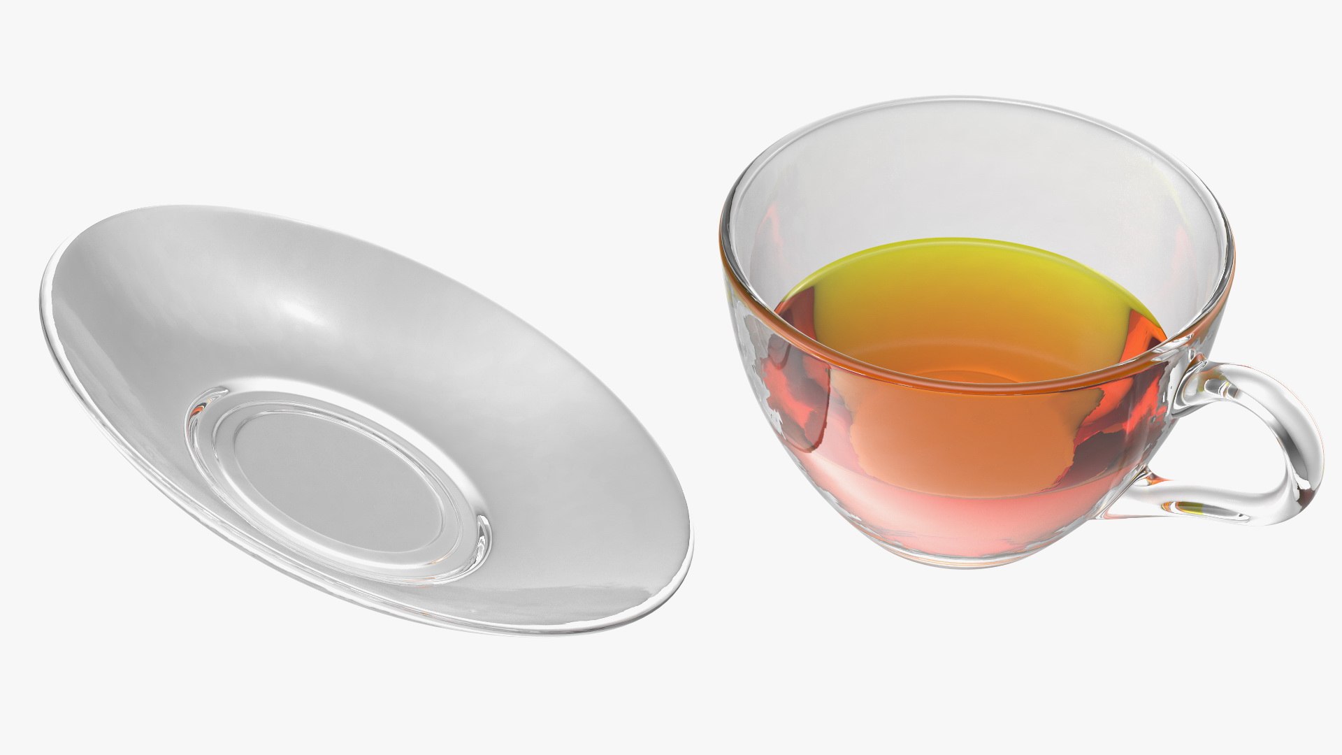 3D Drinking Tea Cup With Plate Half Full(1) Model - TurboSquid 2083616