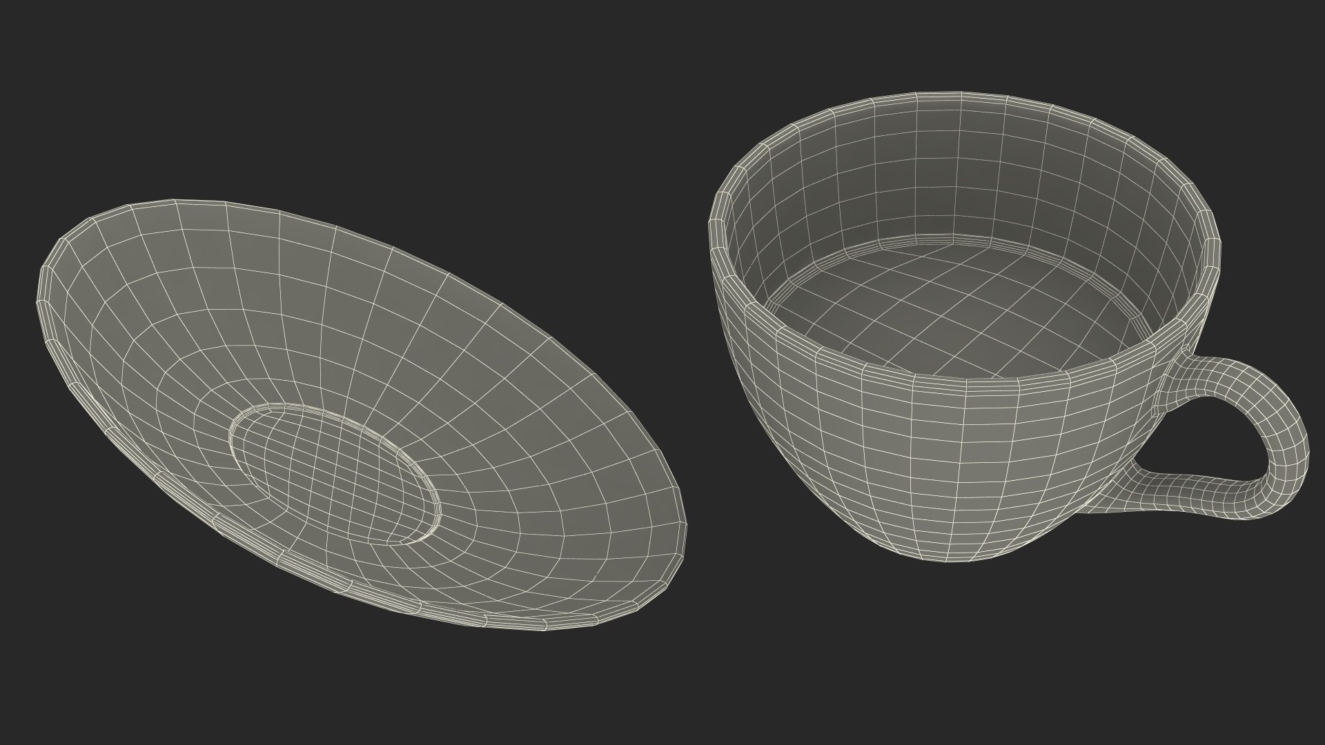 3D Drinking Tea Cup with Plate Half Full model - TurboSquid 2083616