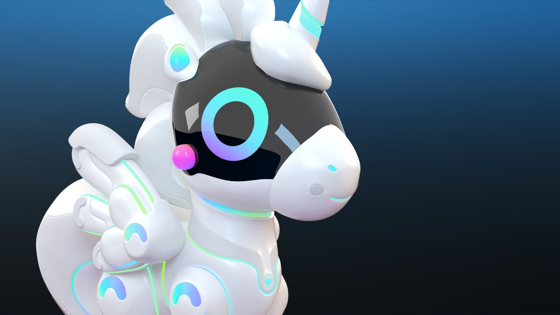 Cute Cartoon Unicorn Robot 3D - TurboSquid 2192507