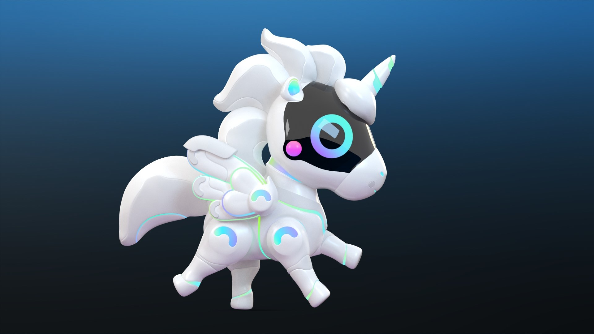 Cute Cartoon Unicorn Robot 3D - TurboSquid 2192507