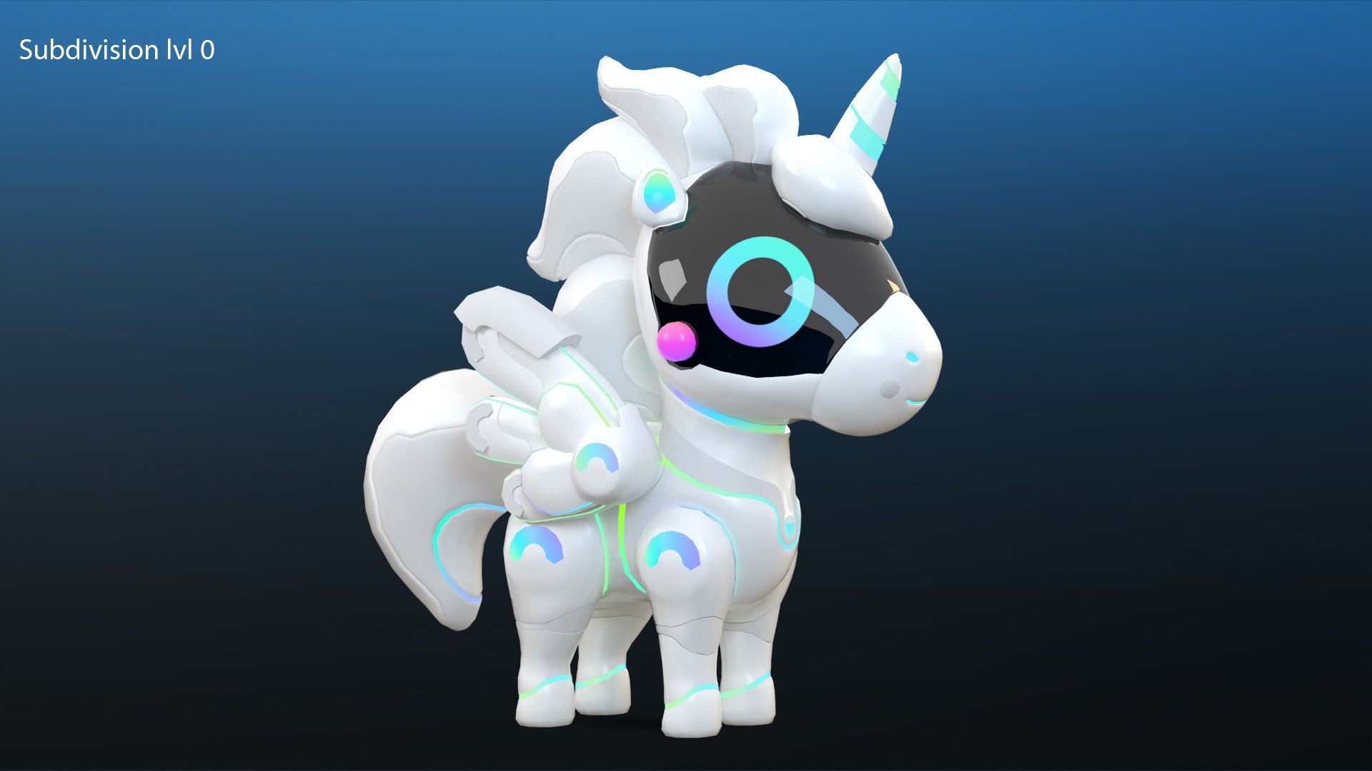 Cute Cartoon Unicorn Robot 3D - TurboSquid 2192507