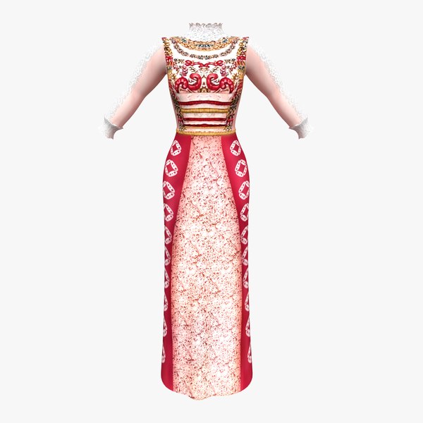 Ethnic Decorated Gown 3D - TurboSquid 1845505