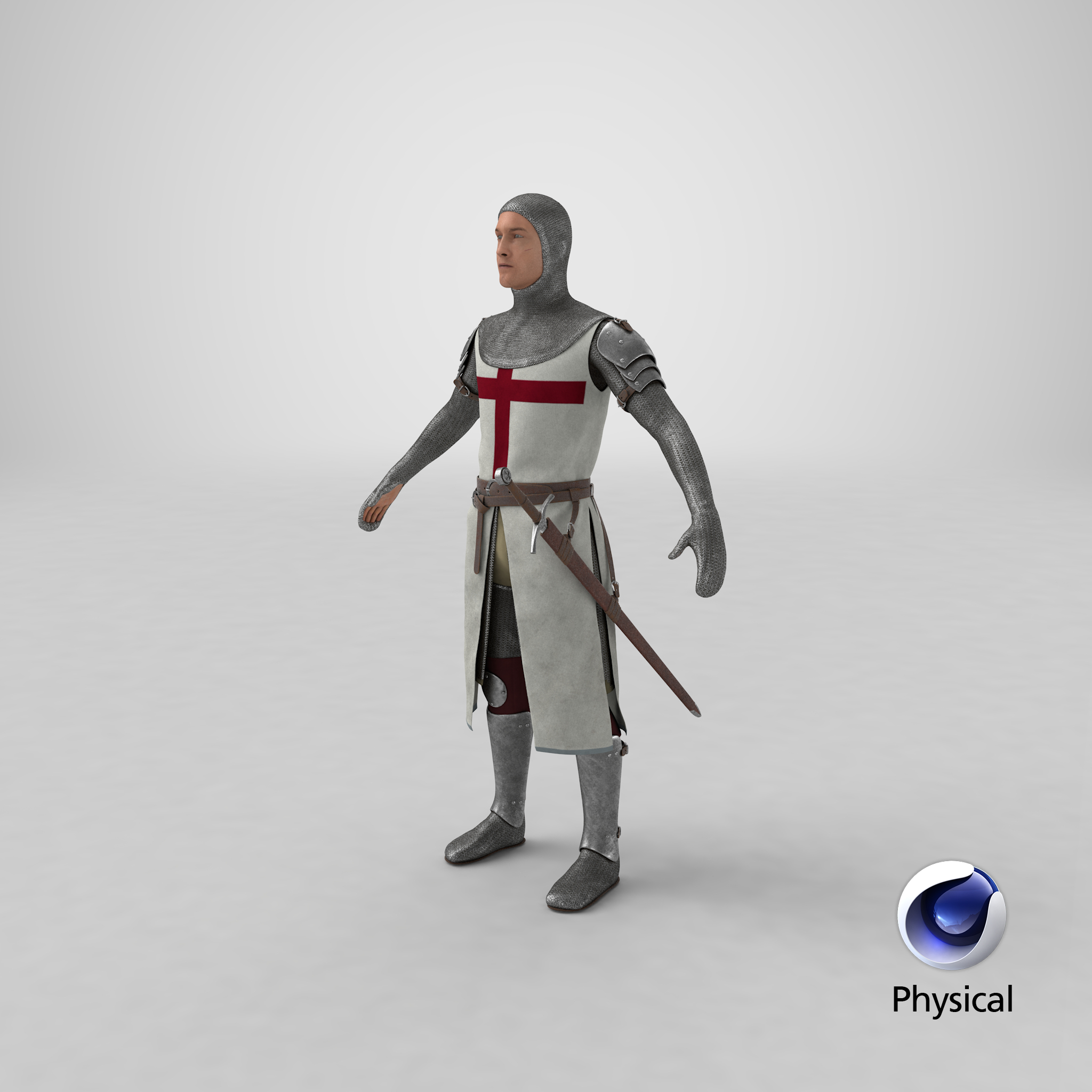3D model knight templar t-pose - TurboSquid 1509522