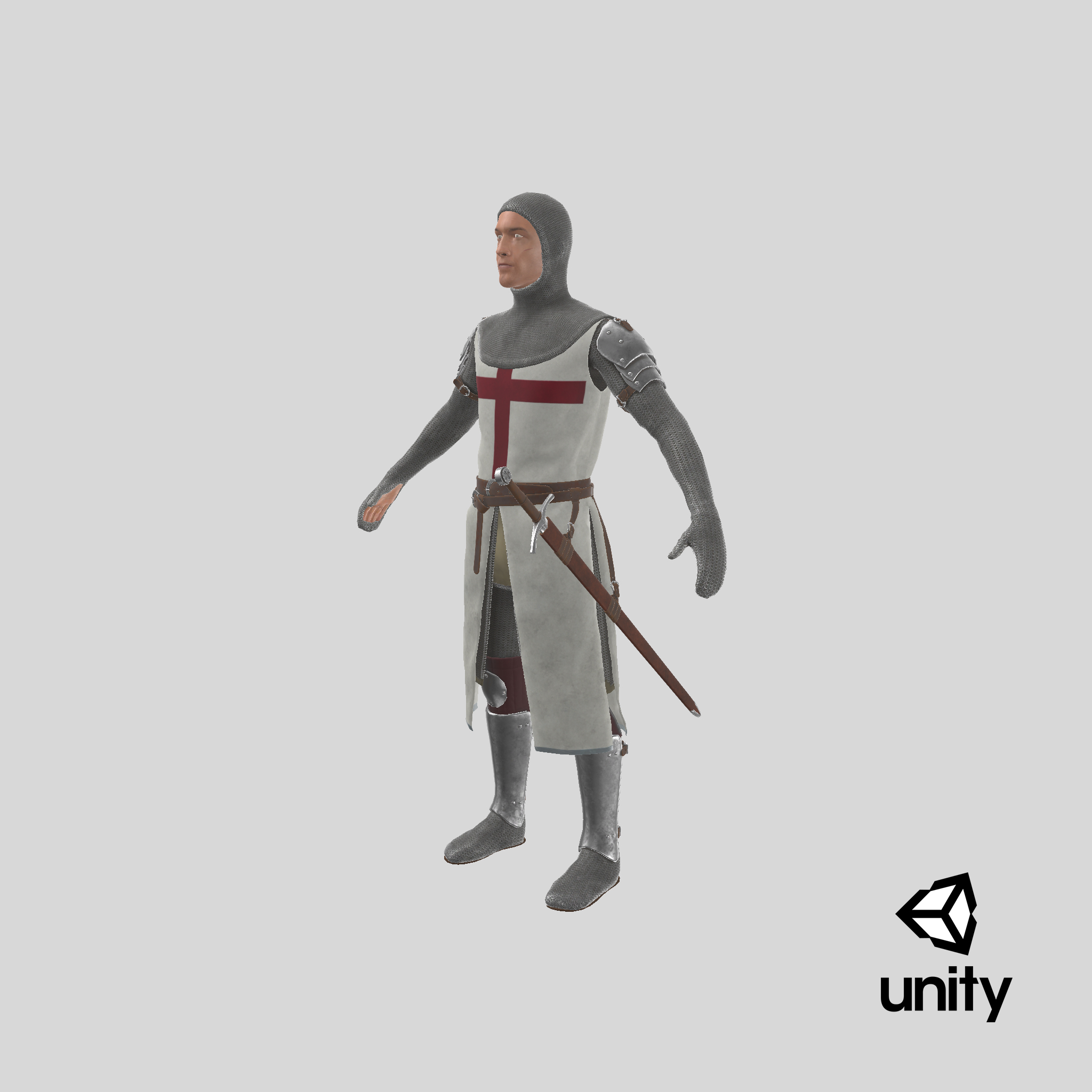 3D model knight templar t-pose - TurboSquid 1509522