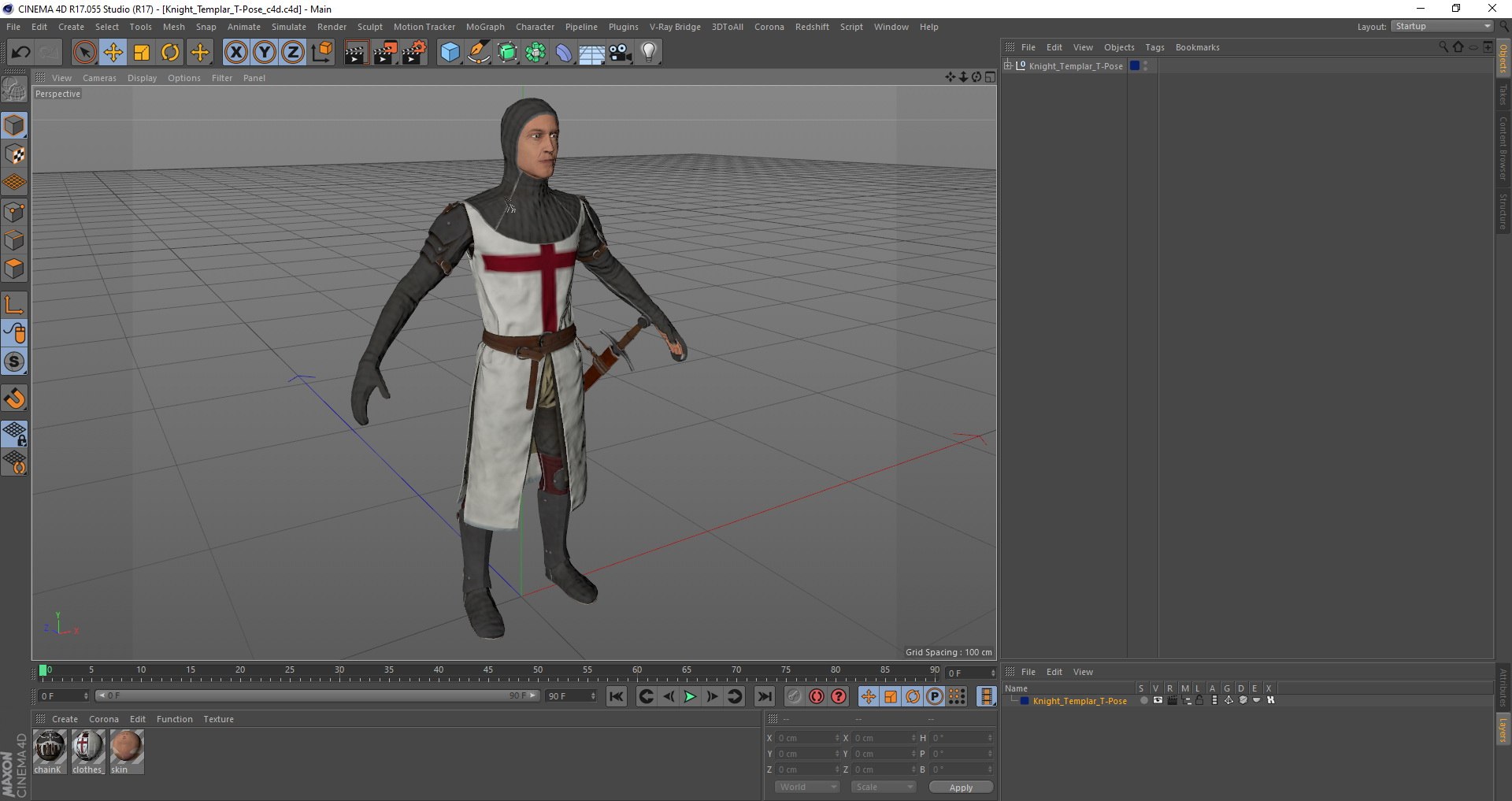 3D model knight templar t-pose - TurboSquid 1509522