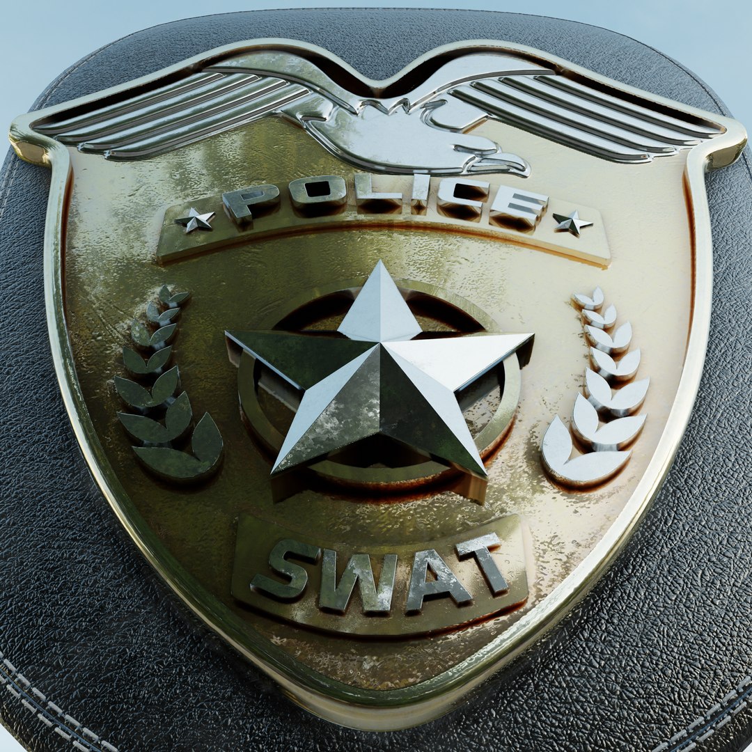 3D SWAT Police Badge Photorealistic PBR Low-poly 3D Model Model ...