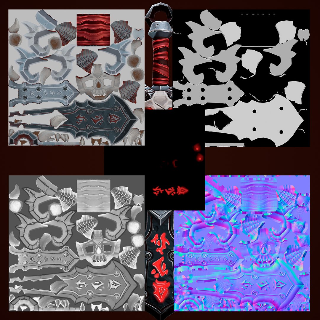 3D Stylize Skull Sword Model - TurboSquid 2052779