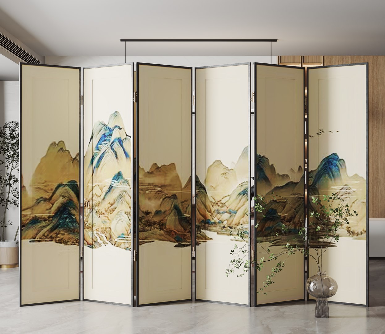 modelo 3d New Chinese style screen partition model - TurboSquid 2067472