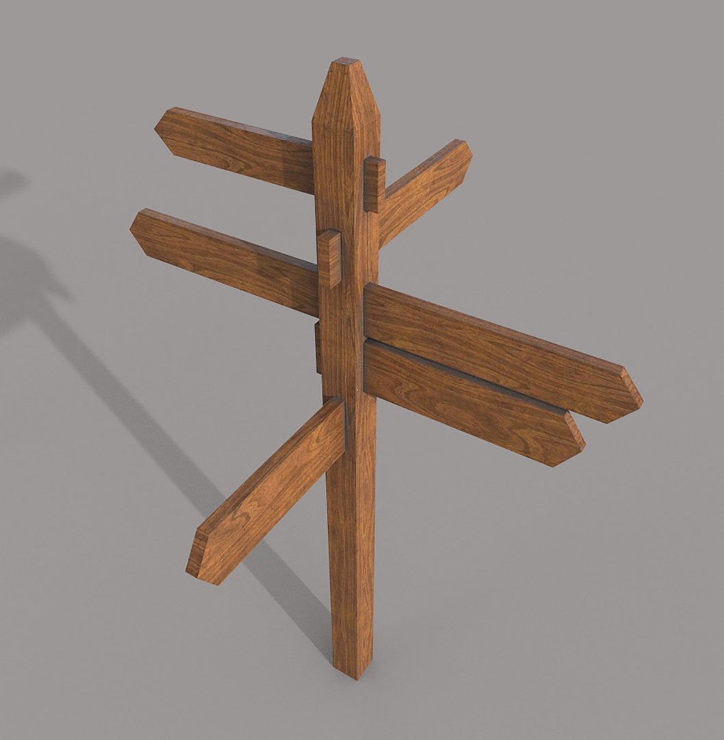 3D Wooden PBR Signpost Model - TurboSquid 1735439