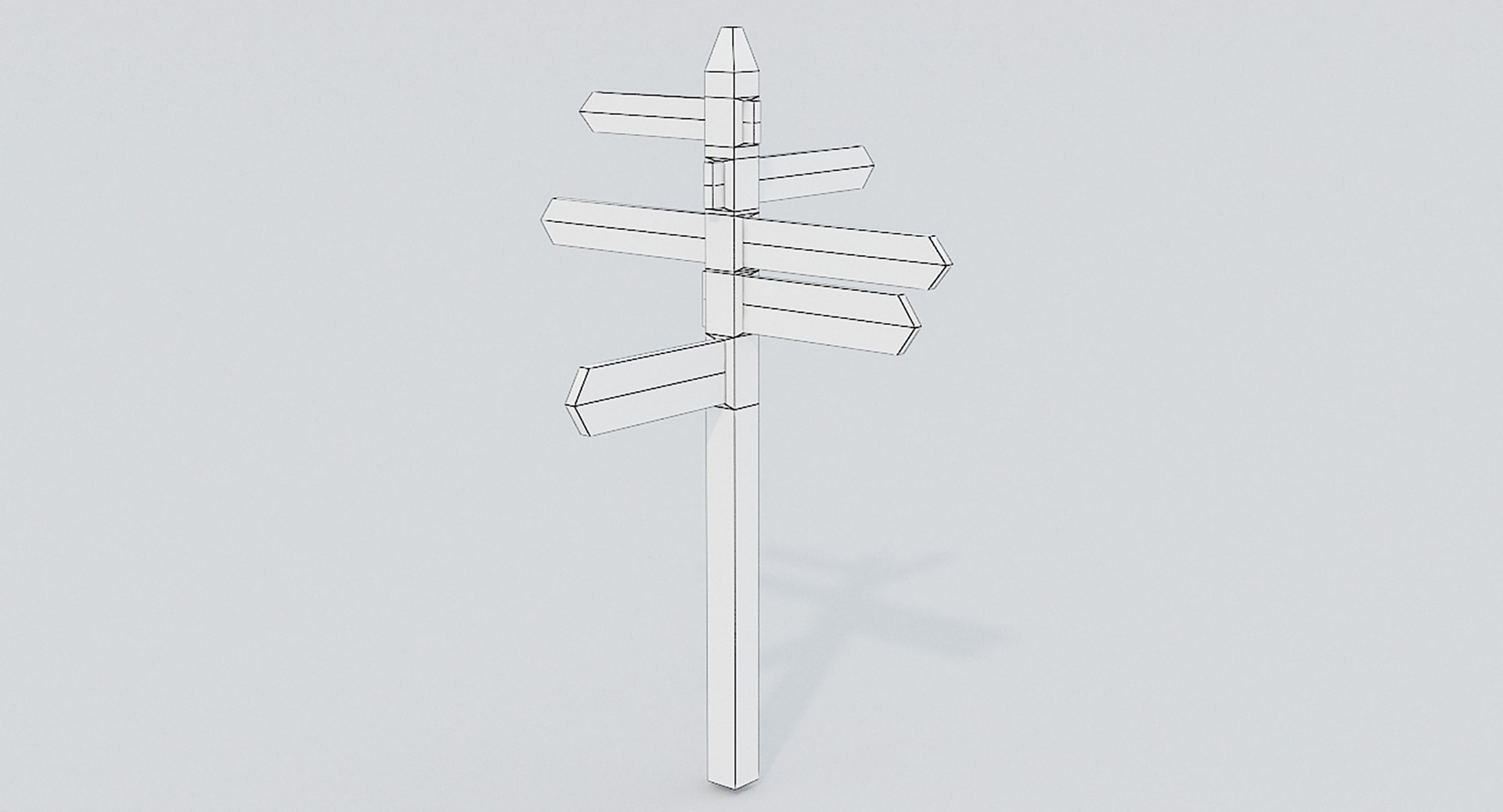 3D Wooden PBR Signpost Model - TurboSquid 1735439