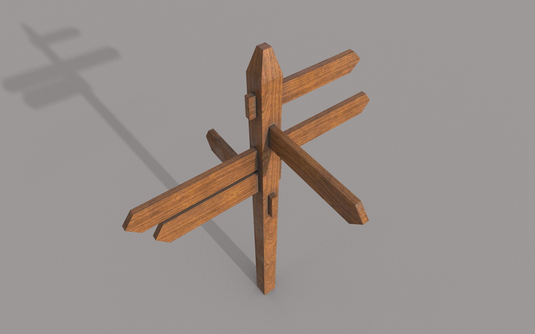 3D Wooden PBR Signpost Model - TurboSquid 1735439