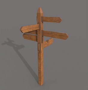 Wooden PBR Old Signpost 3D model - TurboSquid 1735470