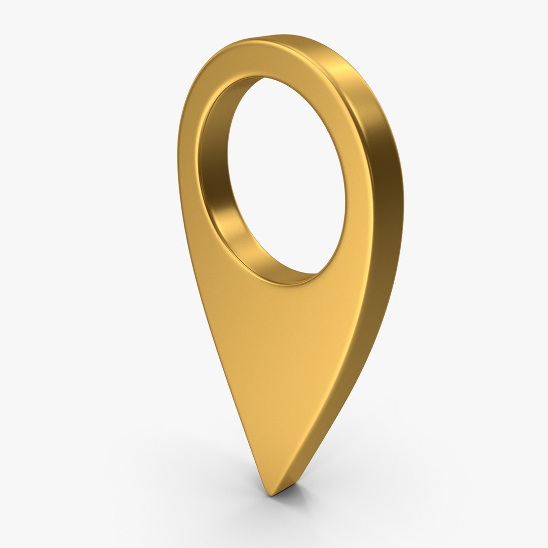Map Location Sign Gold model - TurboSquid 1865834