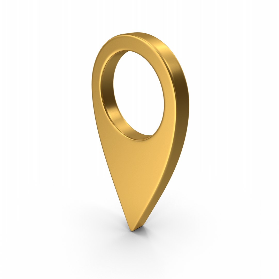 Map Location Sign Gold model - TurboSquid 1865834