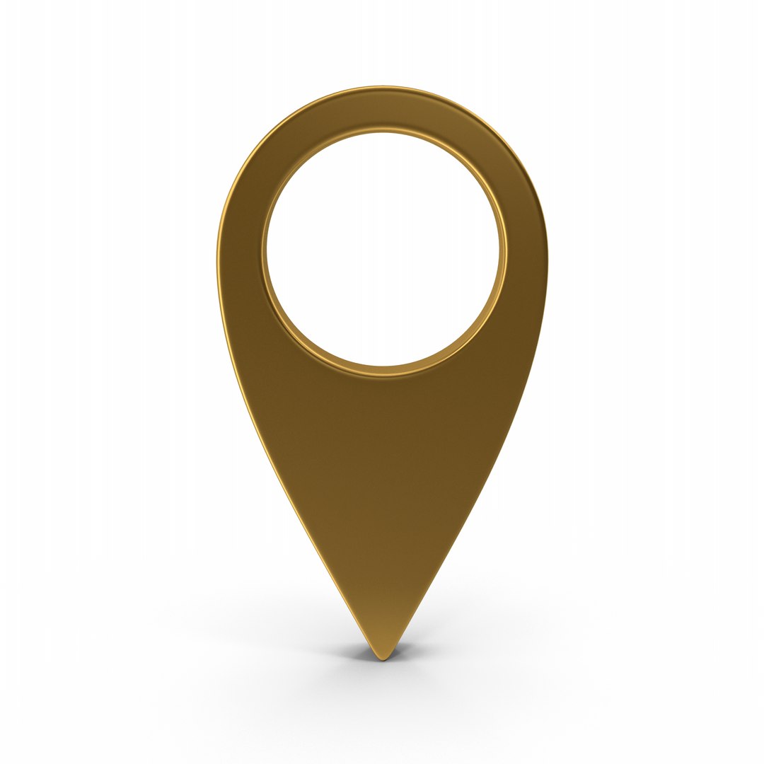 Map Location Sign Gold model - TurboSquid 1865834