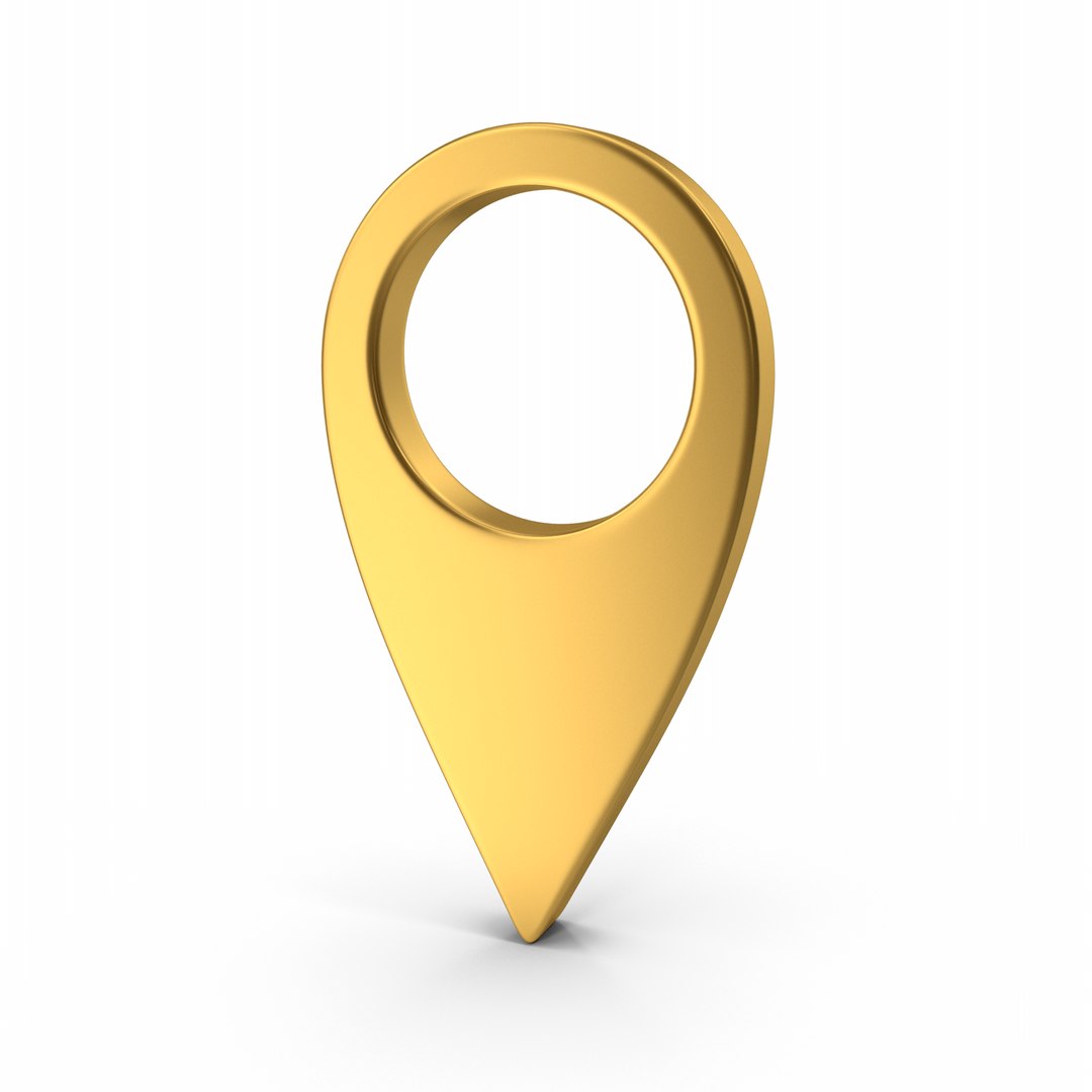 Map Location Sign Gold model - TurboSquid 1865834