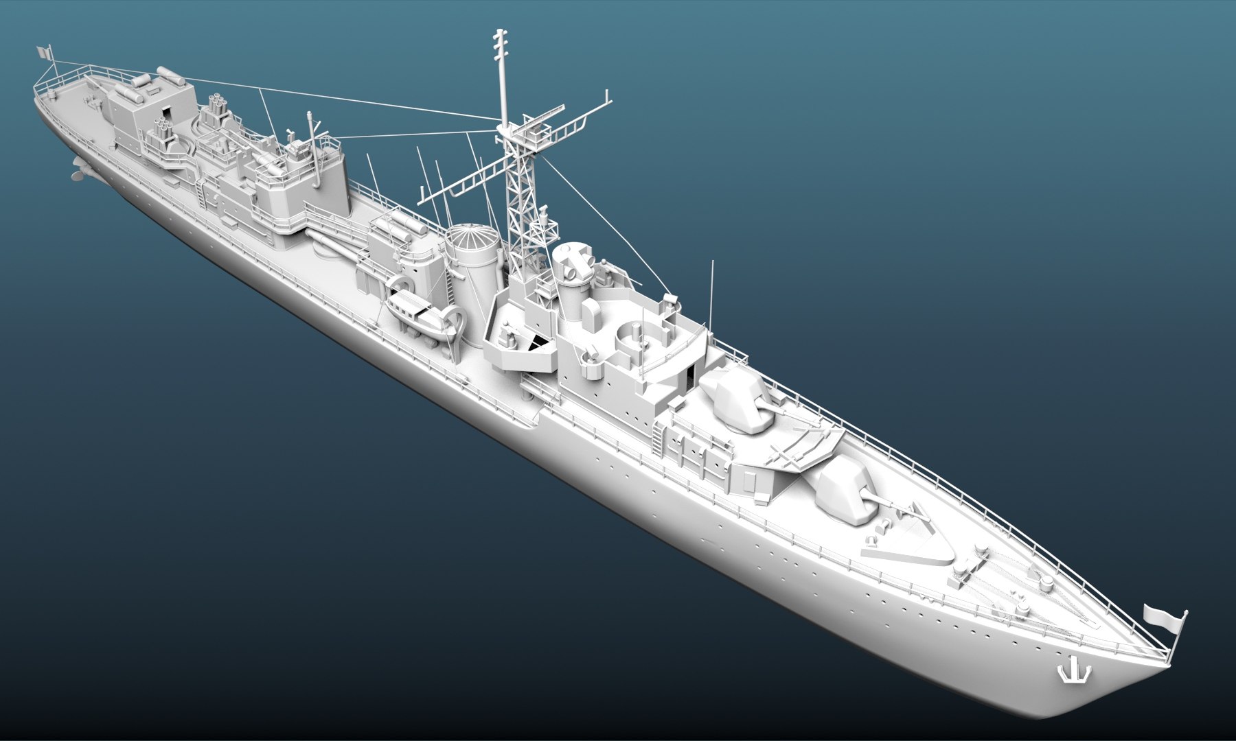 Ww2 Destroyer 2 Model - TurboSquid 1269242