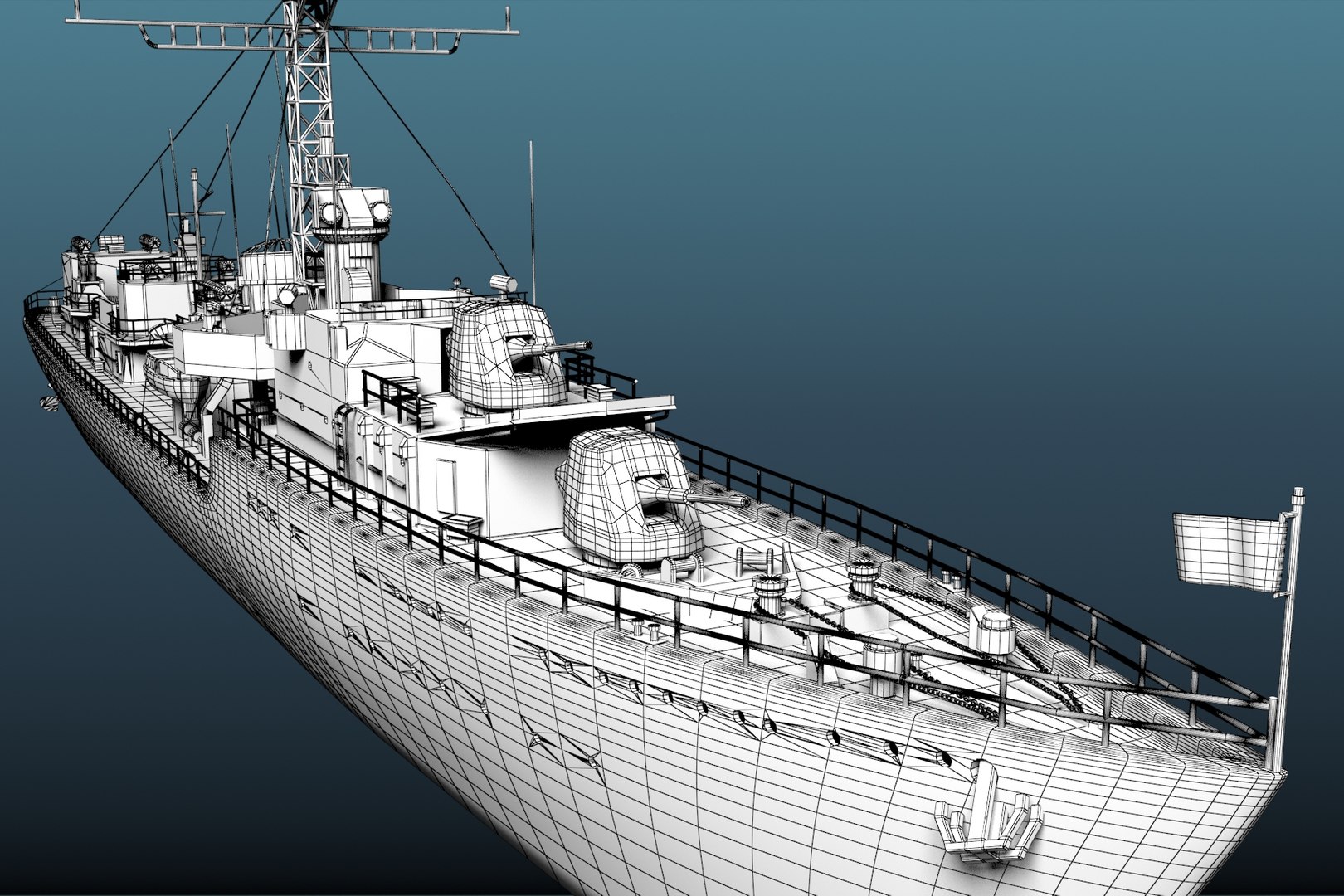 Ww2 Destroyer 2 Model - TurboSquid 1269242