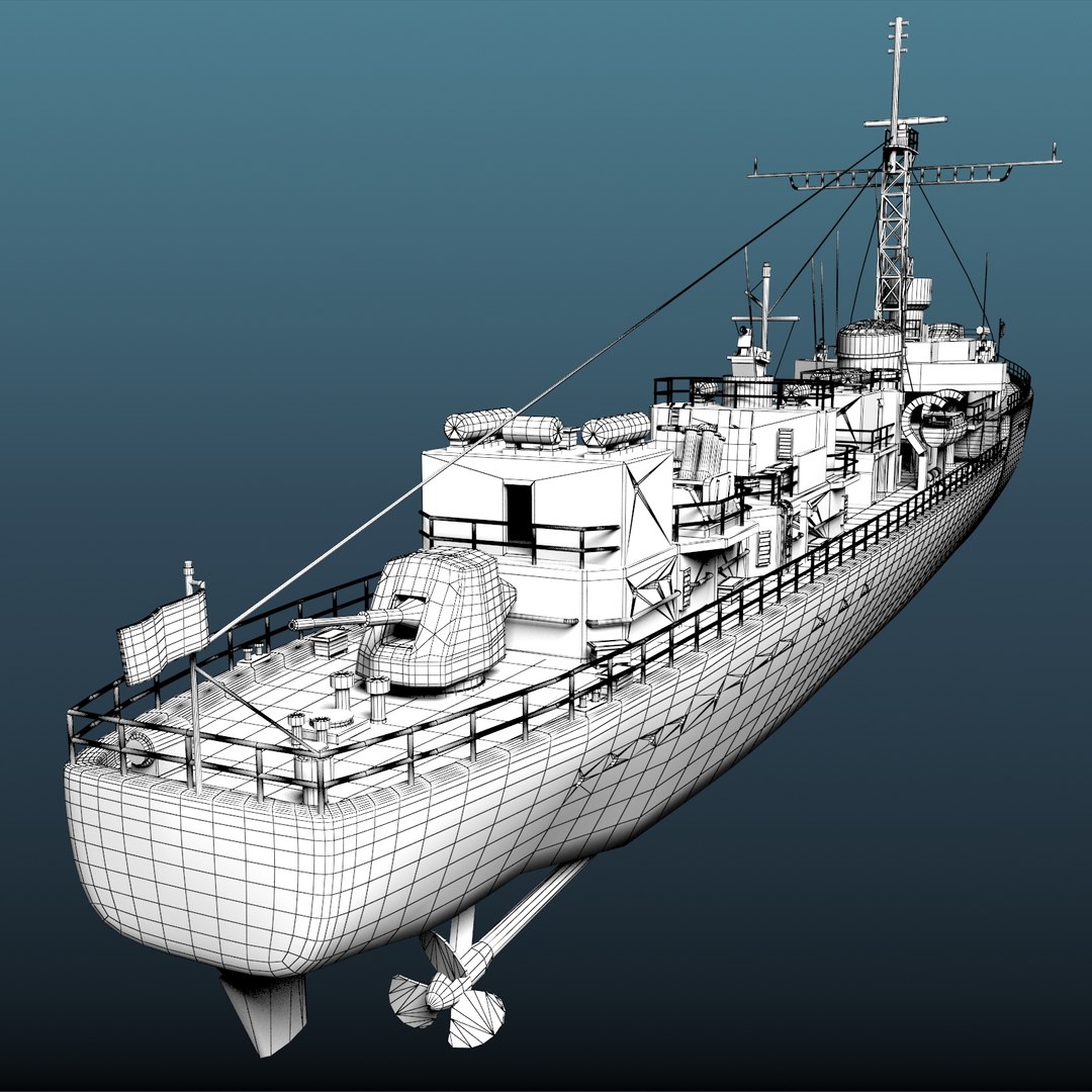 Ww2 Destroyer 2 Model - TurboSquid 1269242