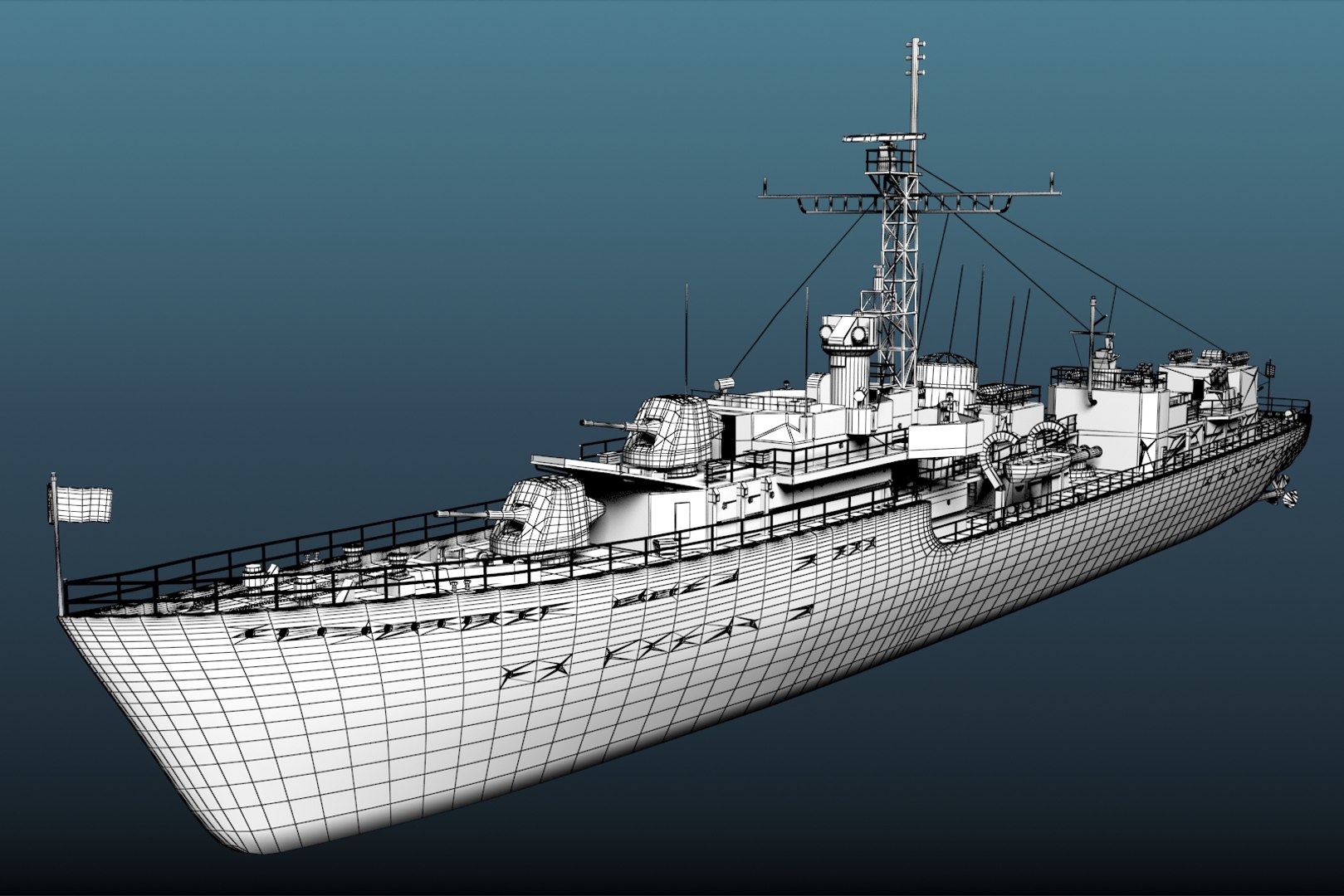 Ww2 Destroyer 2 Model - TurboSquid 1269242