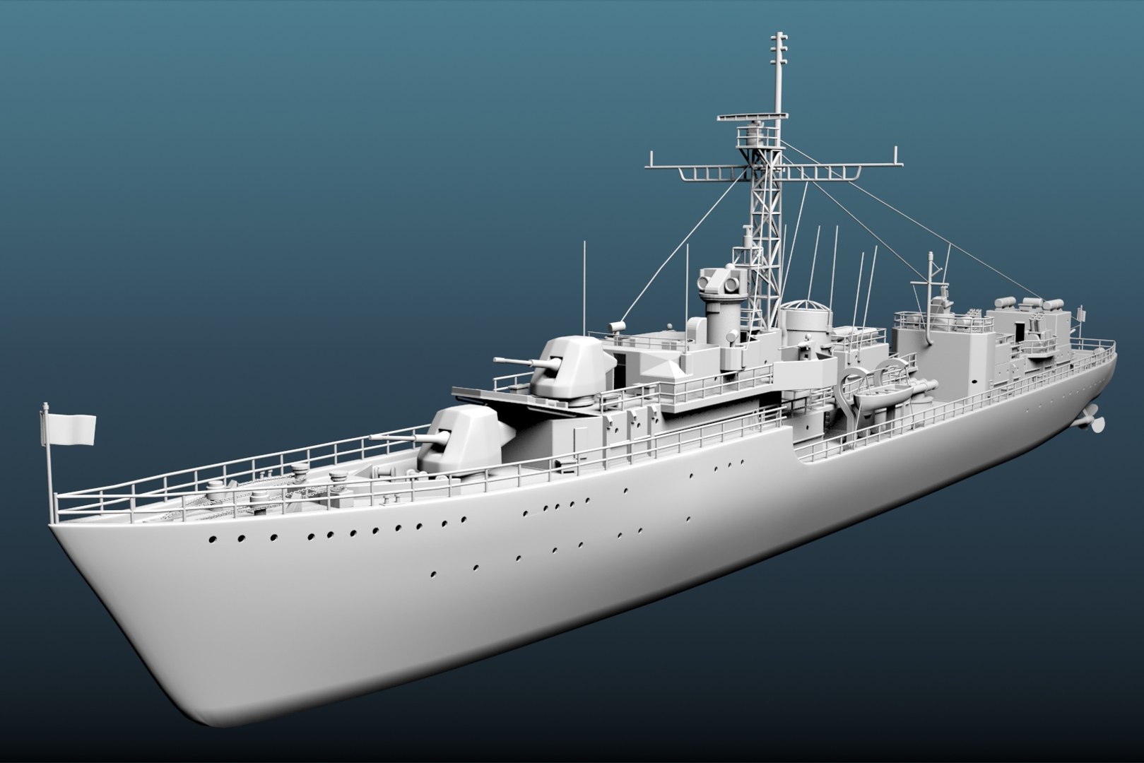 Ww2 Destroyer 2 Model - TurboSquid 1269242