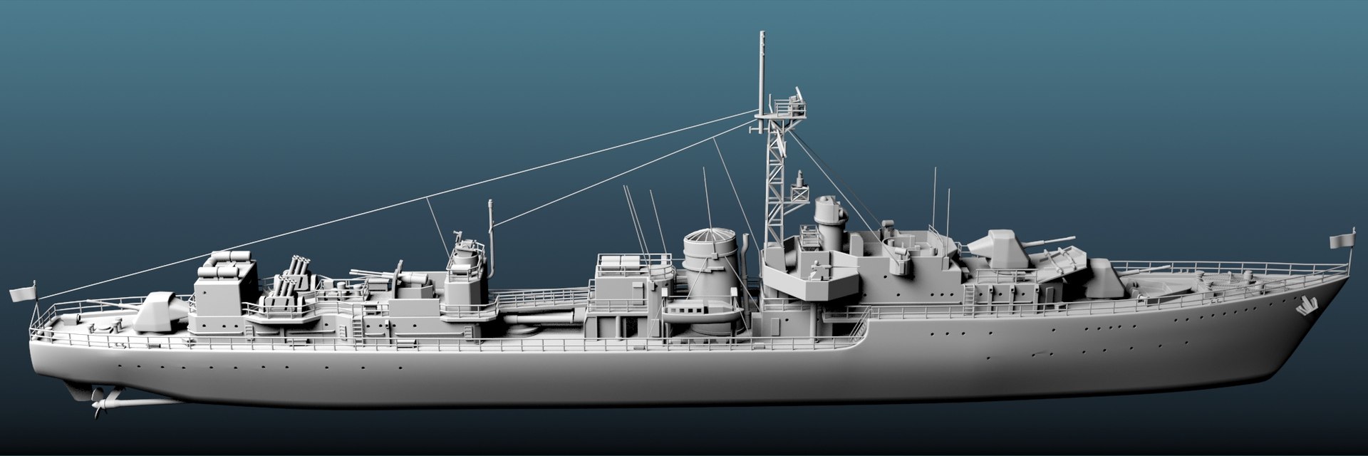 Ww2 Destroyer 2 Model - TurboSquid 1269242