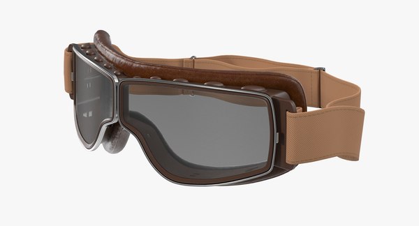 3D retro pilot goggles brown - TurboSquid 1418874
