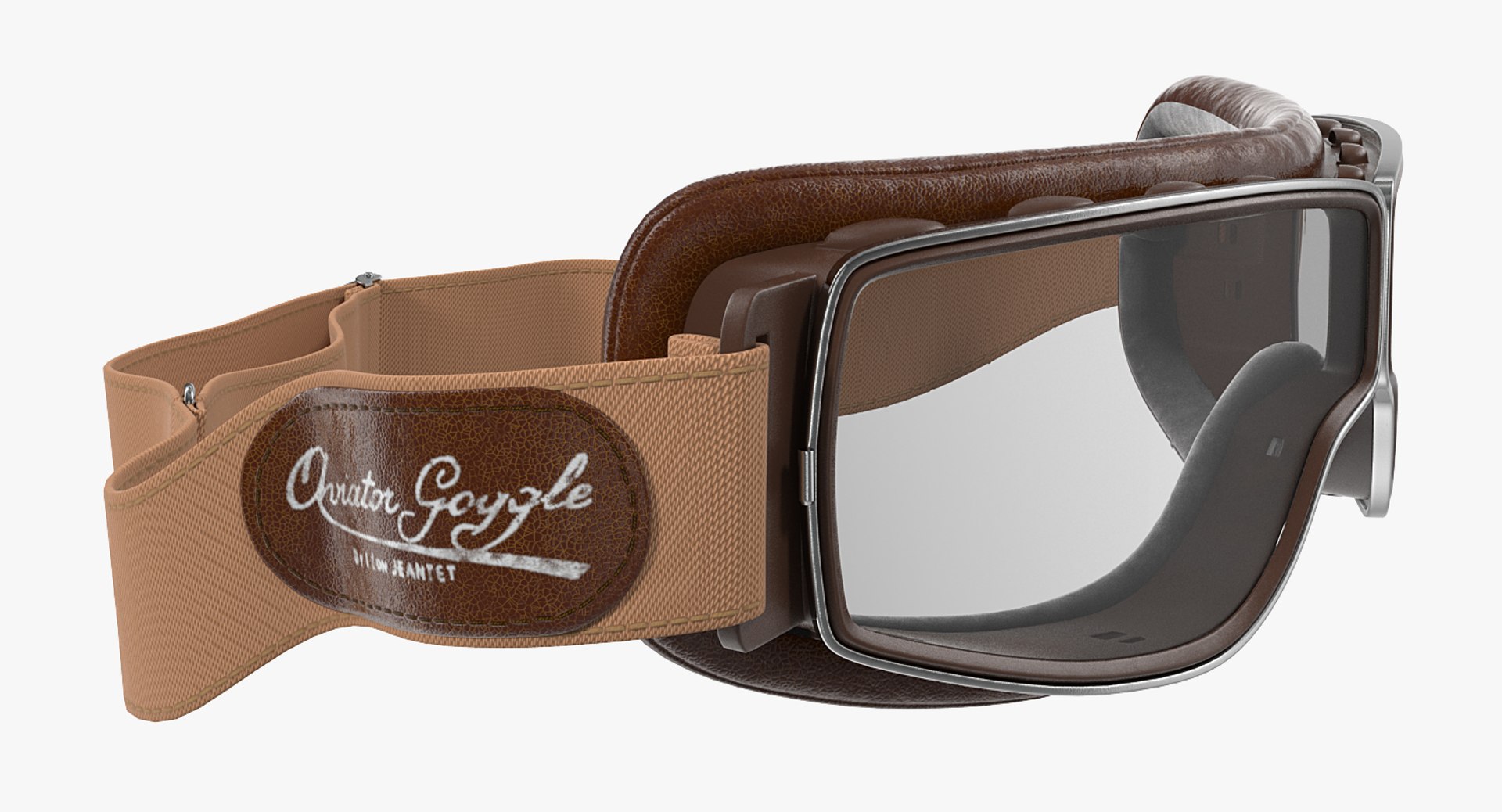 3D Retro Pilot Goggles Brown - TurboSquid 1418874