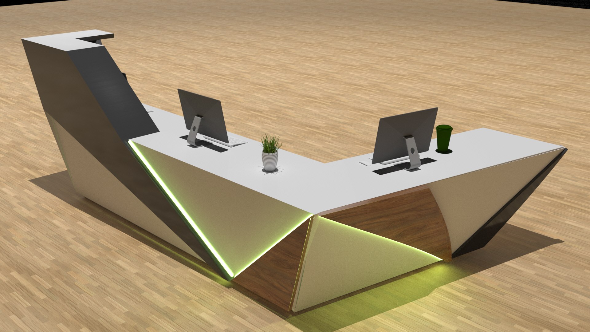 3D Elegant Reception Desk Table - TurboSquid 2143260