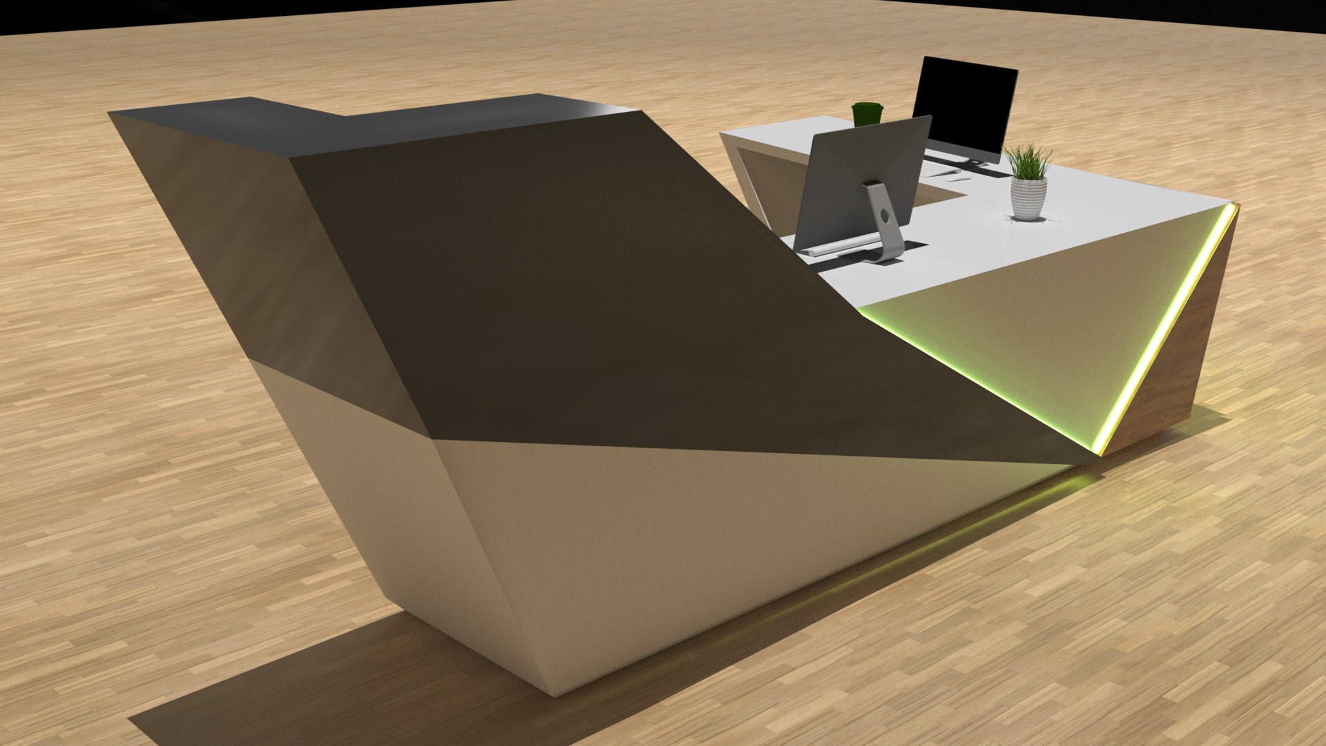 3D Elegant Reception Desk Table - TurboSquid 2143260