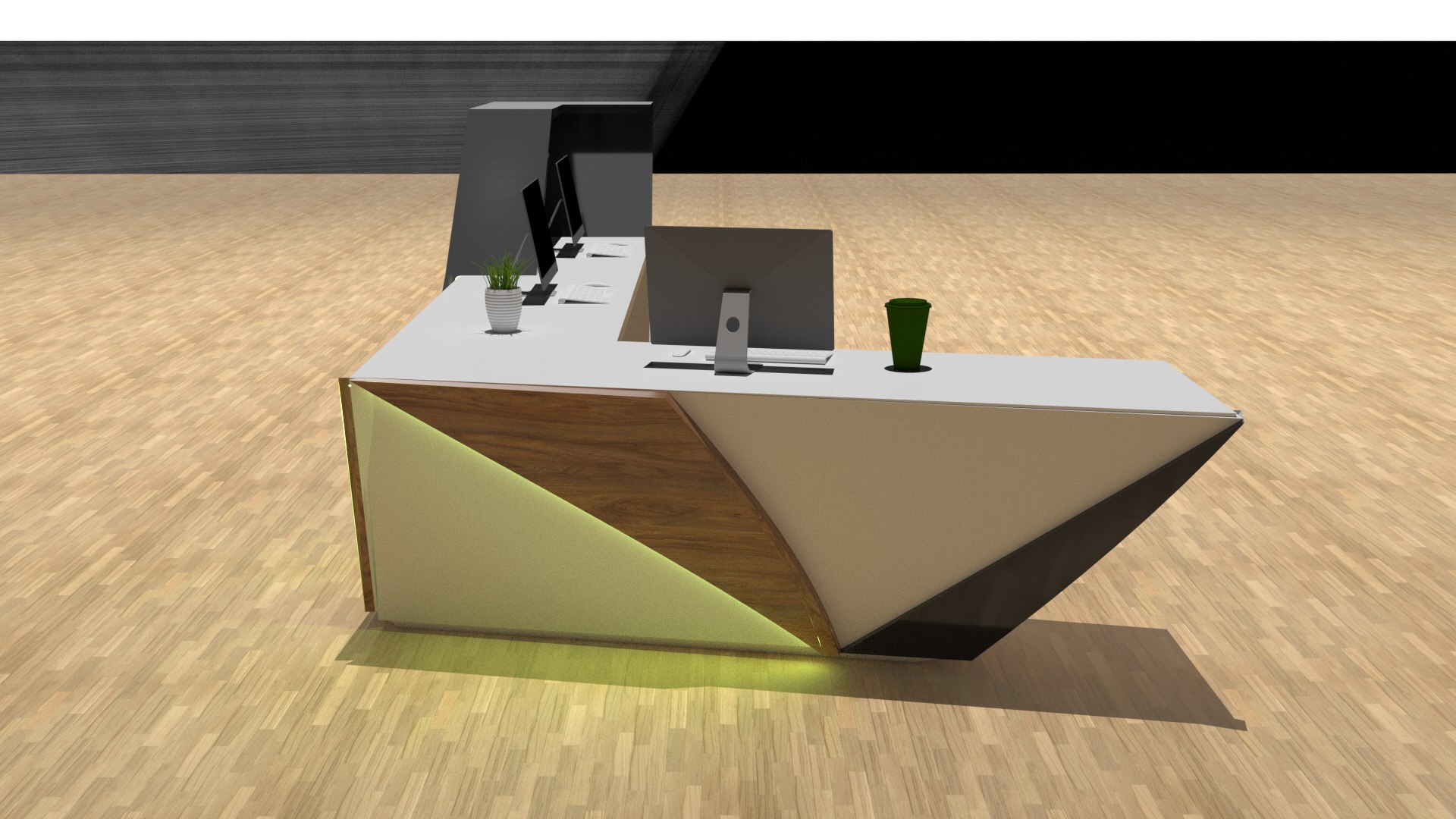 3D Elegant Reception Desk Table - TurboSquid 2143260
