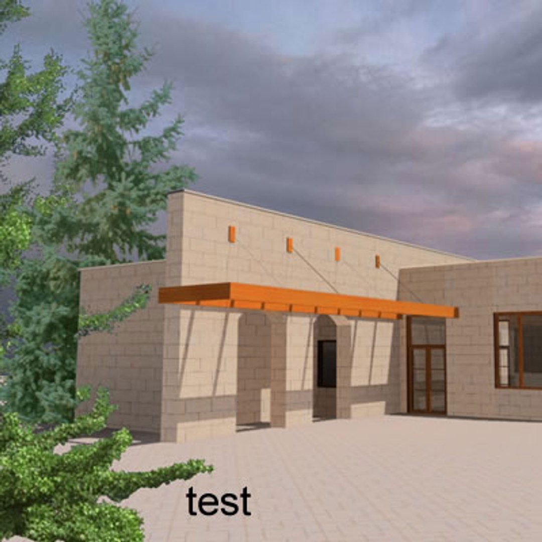 multi service building house 3d model