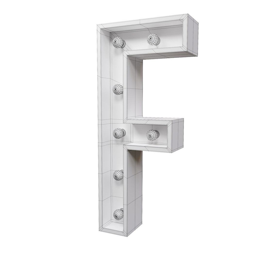 3D Model Marquee Letter F Led Glow Sign 3dmodel - TurboSquid 1973825