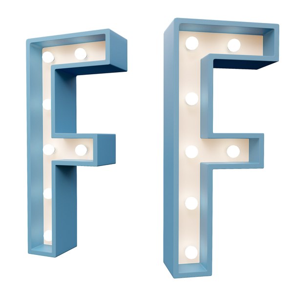 3D модель Marquee letter F led glow sign 3dmodel - TurboSquid 1973825