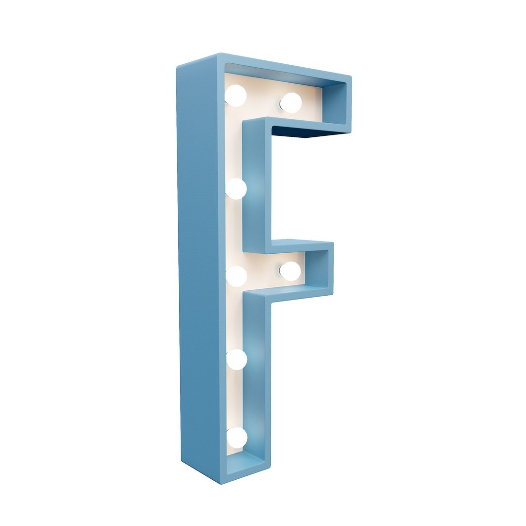 3D Model Marquee Letter F Led Glow Sign 3dmodel - TurboSquid 1973825