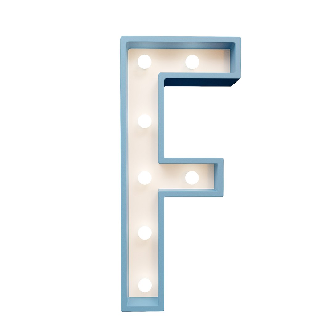 3D Model Marquee Letter F Led Glow Sign 3dmodel - TurboSquid 1973825