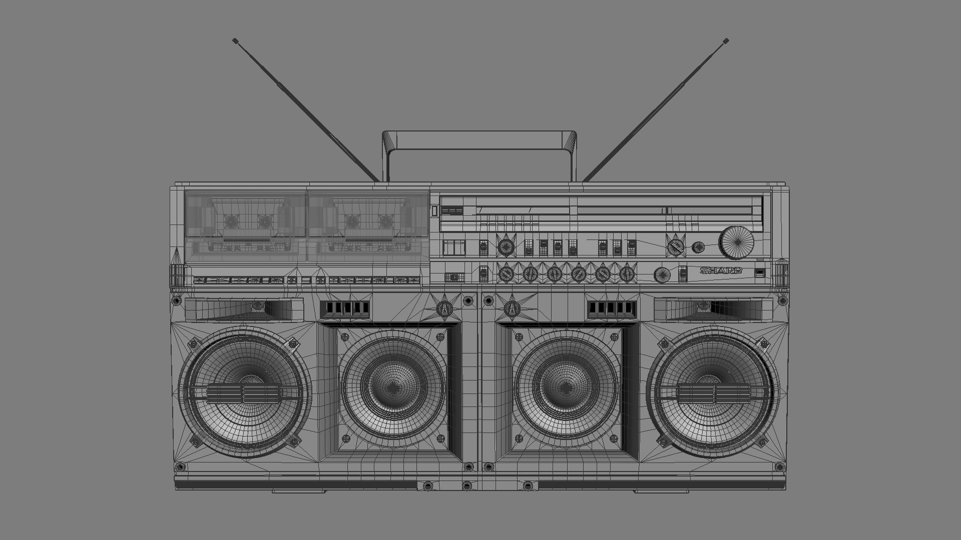 Legend Boombox Sharp Gf 3d Model
