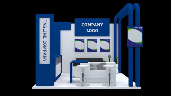 3D booth exhibition 3x3 model - TurboSquid 1589557