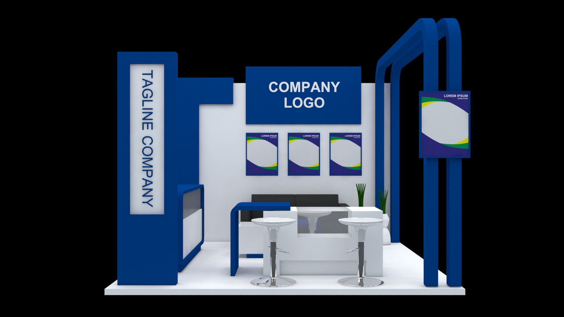 3D Booth Exhibition 3x3 Model - TurboSquid 1589557