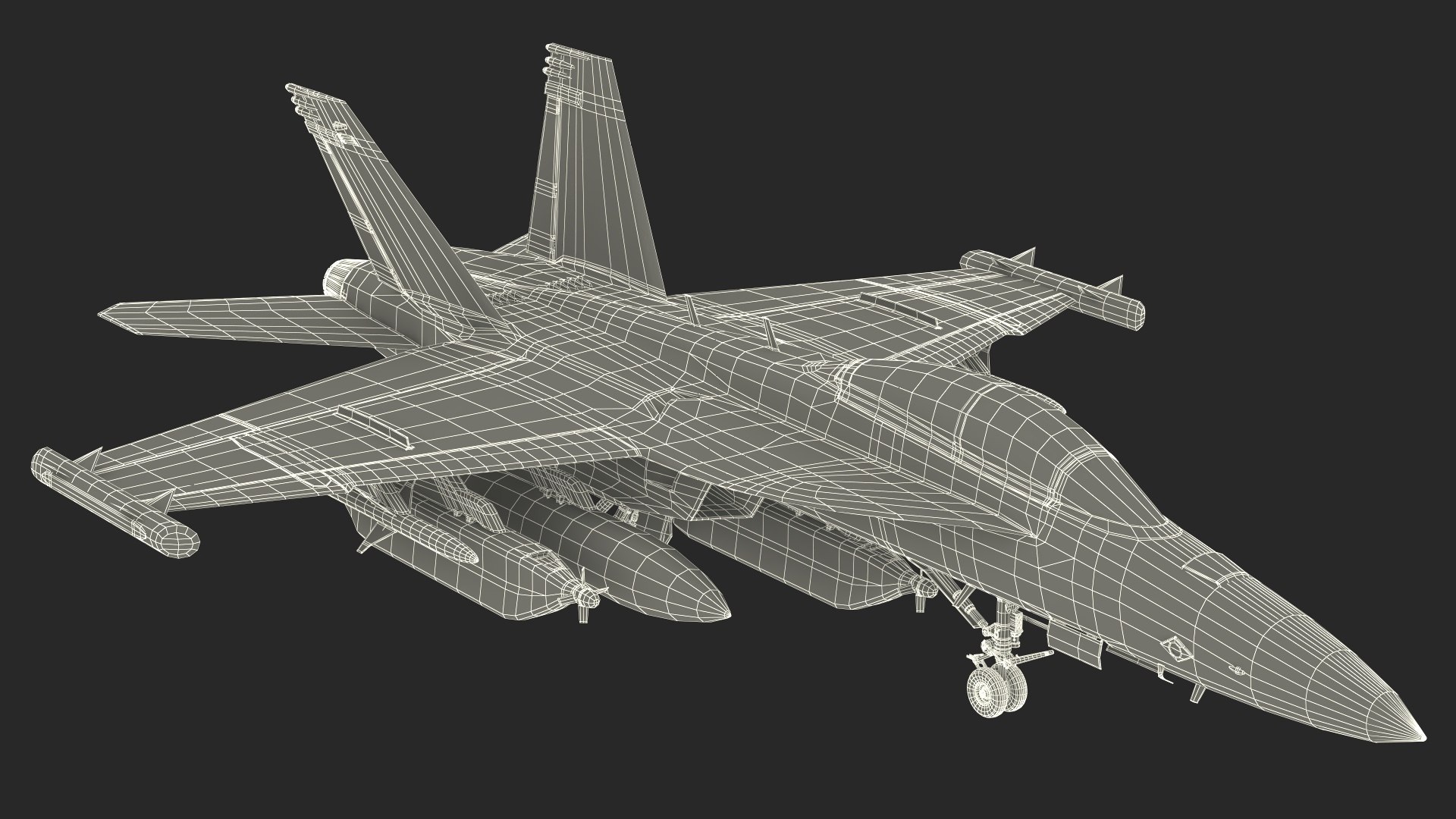 3D Boeing EA 18G Jet Aircraft Simplified Rigged For Cinema 4D Model ...