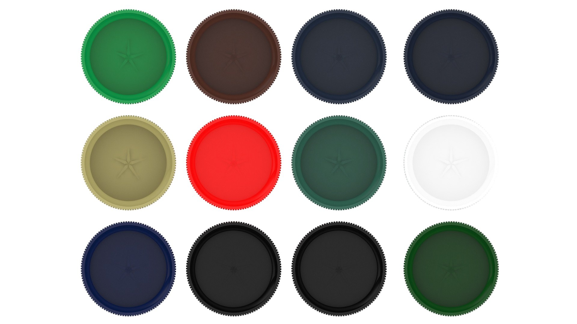 Plastic Bottle Caps Set 3D Model - TurboSquid 2244117