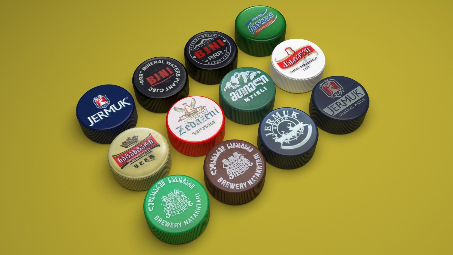 Plastic Bottle Caps Set 3D Model - TurboSquid 2244117