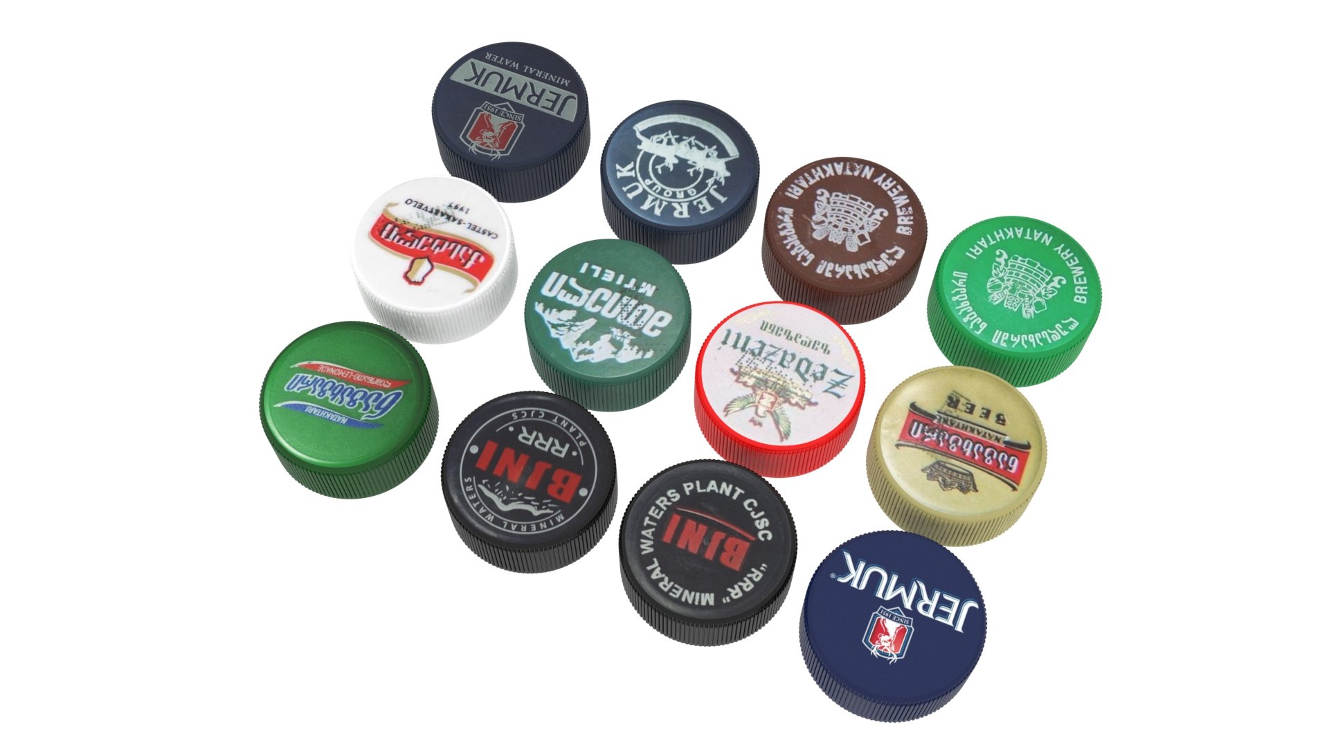 Plastic Bottle Caps Set 3D Model - TurboSquid 2244117