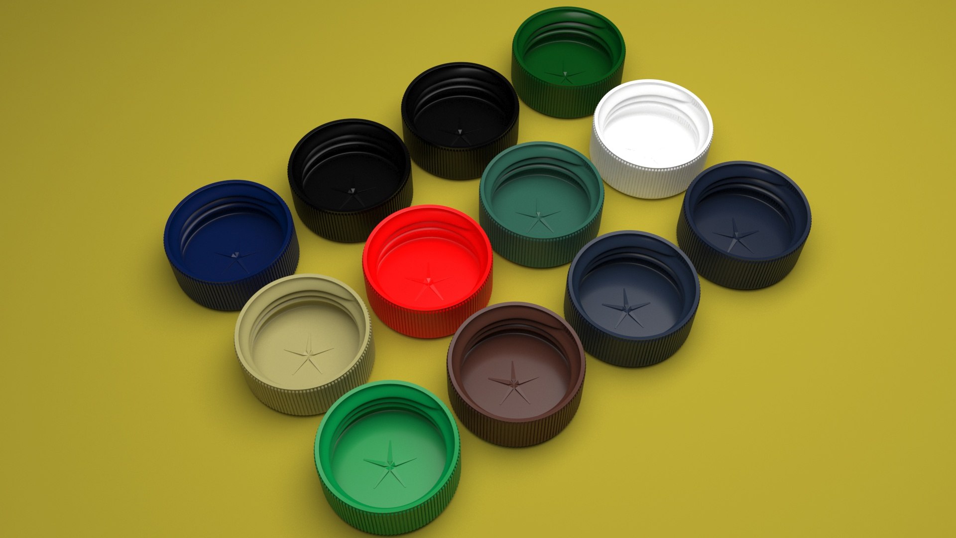 Plastic Bottle Caps Set 3D Model - TurboSquid 2244117