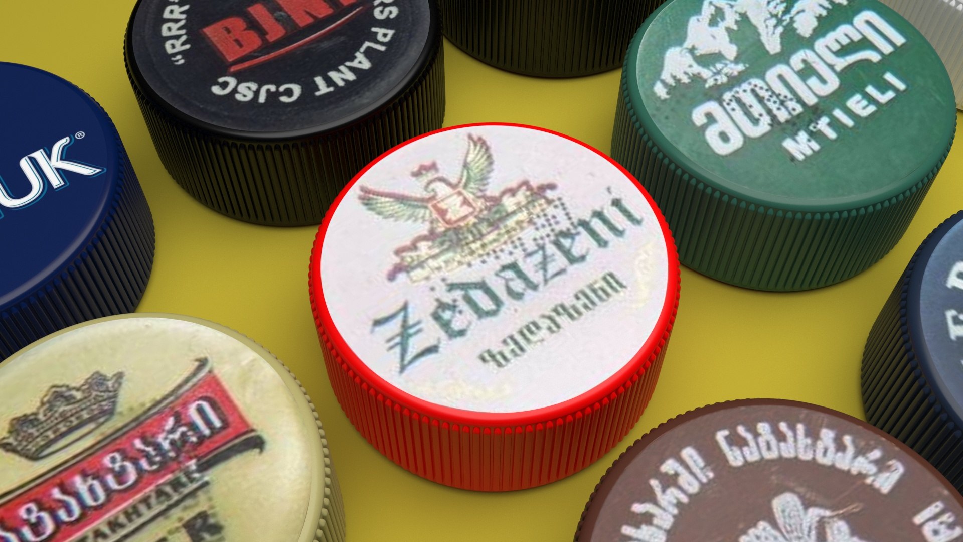 Plastic Bottle Caps Set 3D Model - TurboSquid 2244117