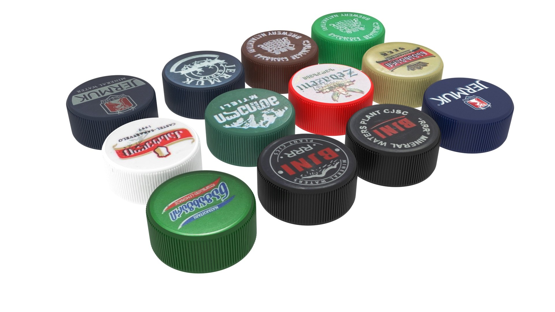 Plastic Bottle Caps Set 3D Model - TurboSquid 2244117